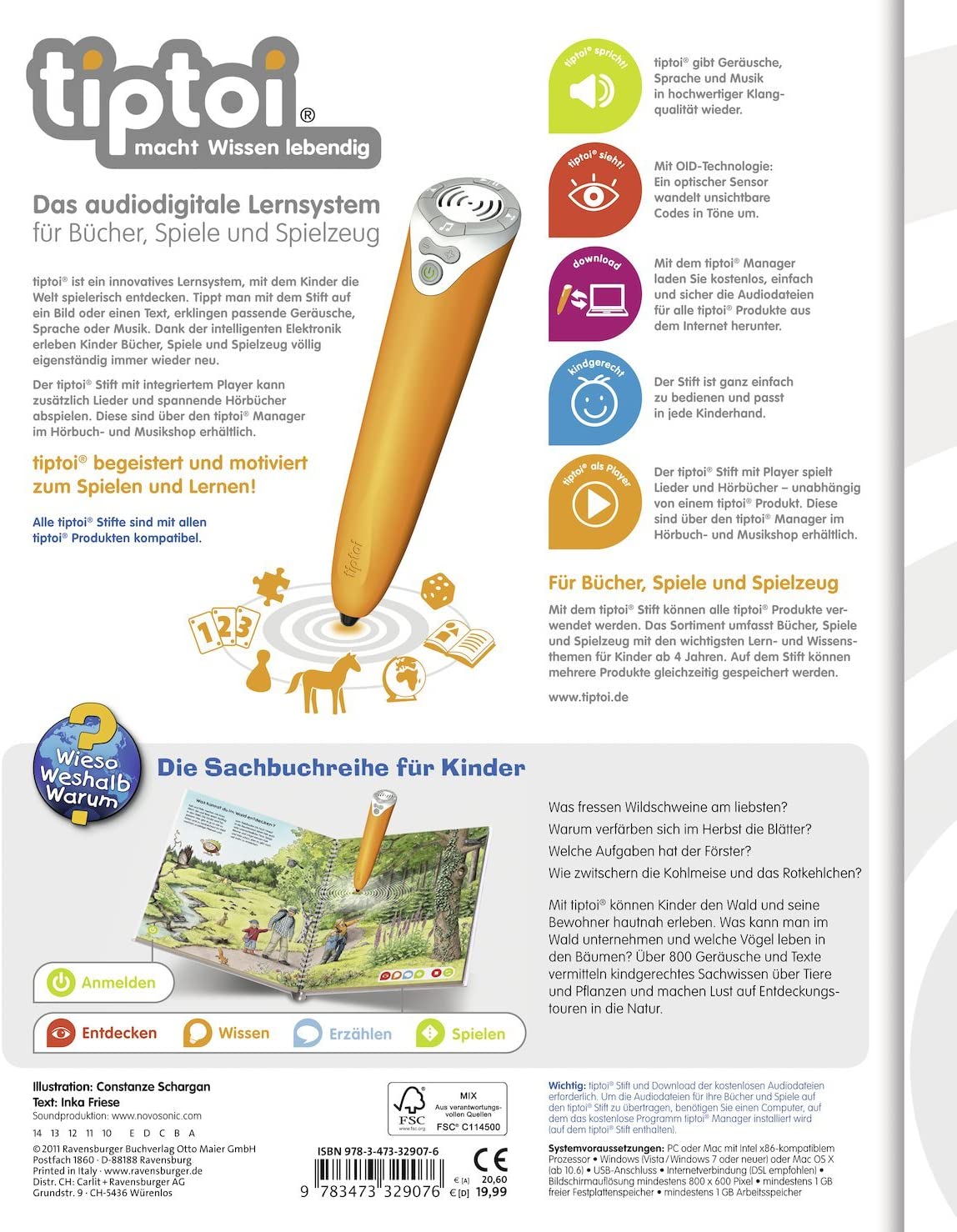 tiptoi Ravensburger Book – Komm mit in den Forest + Animal Sticker – TopToy