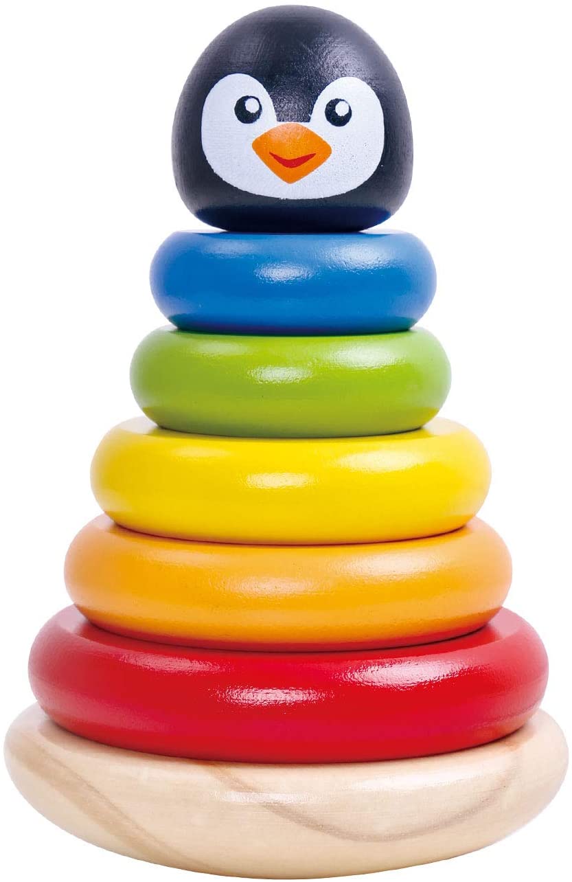 Tooky Toy Wooden Penguin – Stackable Shapes, Multicolored, TKB502 – TopToy