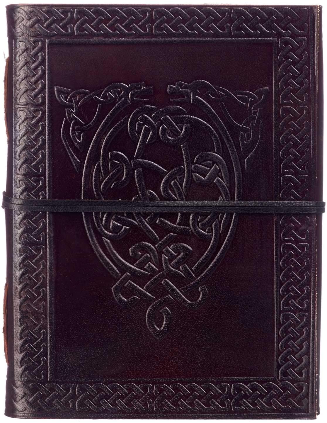 Celtic Serpent Leather Journal | 13.5cm x 18.5cm | Handmade, Fair Trade ...