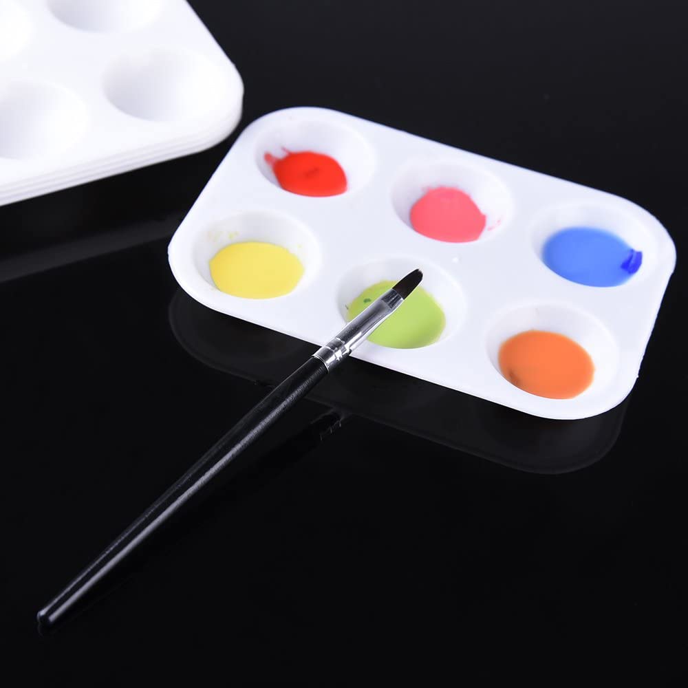 Plastic Paint Palettes 6 Well Rectangular Watercolor Palette Painting ...