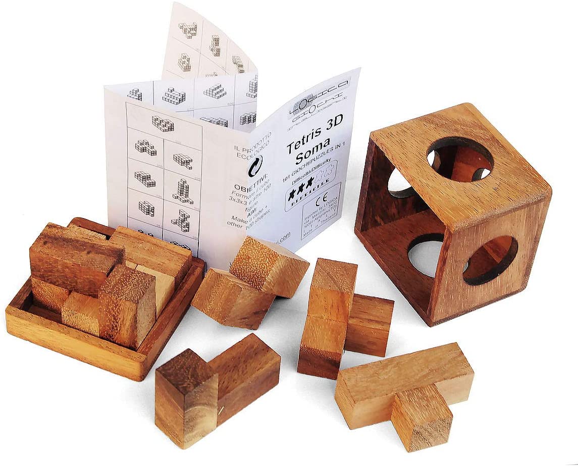 Logica Puzzles Art. Tetris 3D – Soma Cube – 100 Puzzles in 1 – 3D Brain ...