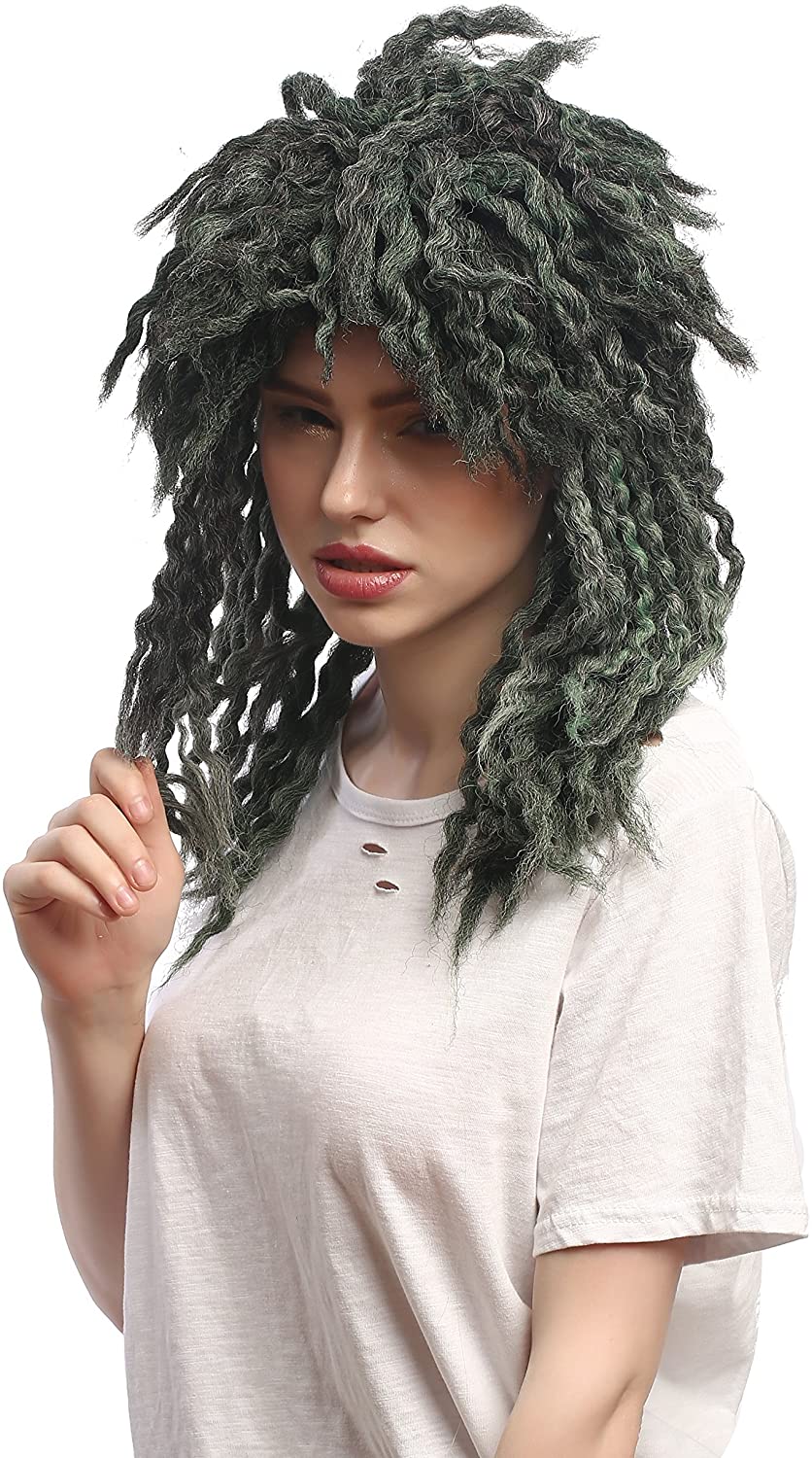 WIG ME UP – 90889 Lady Man Party Wig Halloween Grey Green Aquarius ...