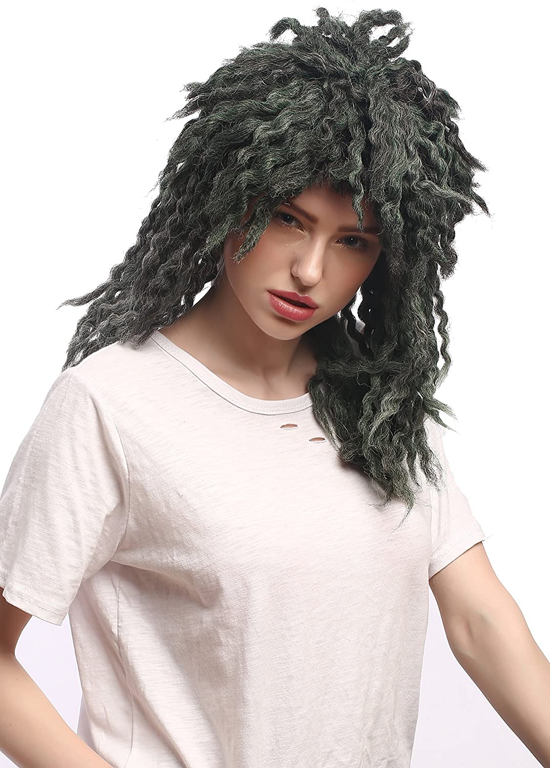 WIG ME UP – 90889 Lady Man Party Wig Halloween Grey Green Aquarius ...