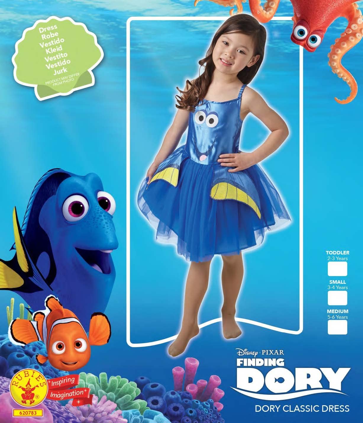Rubie’s 620783TODD Official Dory Tutu Dress Finding Dory Disney Pixar ...