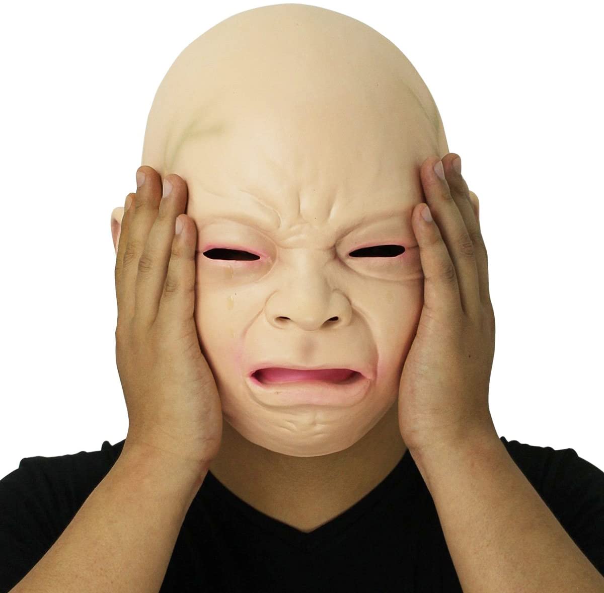 Novelty Latex Rubber Creepy Cry Baby Face Head Mask Halloween Christmas ...