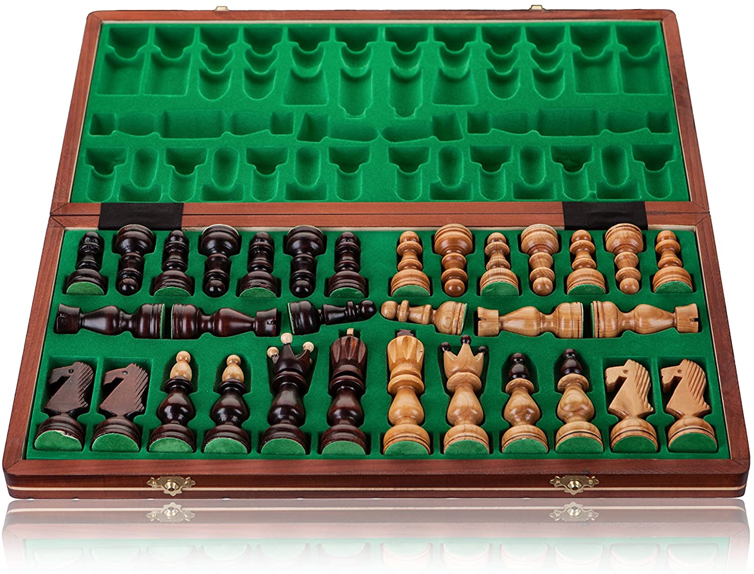 PRESIDENT – Large 45cm / 17.8in Handcrafted Wooden Chess Set Cherry ...