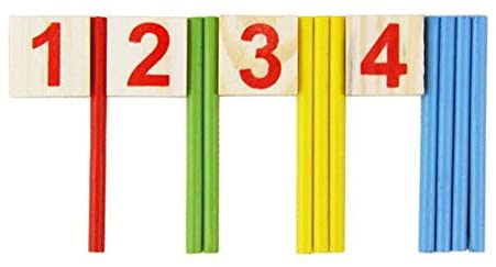 40PCS Wooden Number Sticks + 16PCS Bricks Blocks Mathematics Material ...