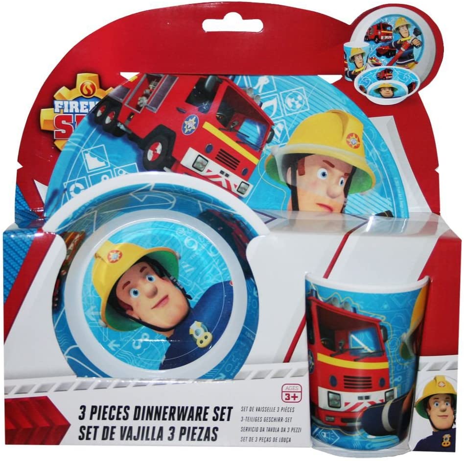 Fireman Sam – Set Tableware – Dinnerware Set – Plate, Bowl, SW Tumbler ...