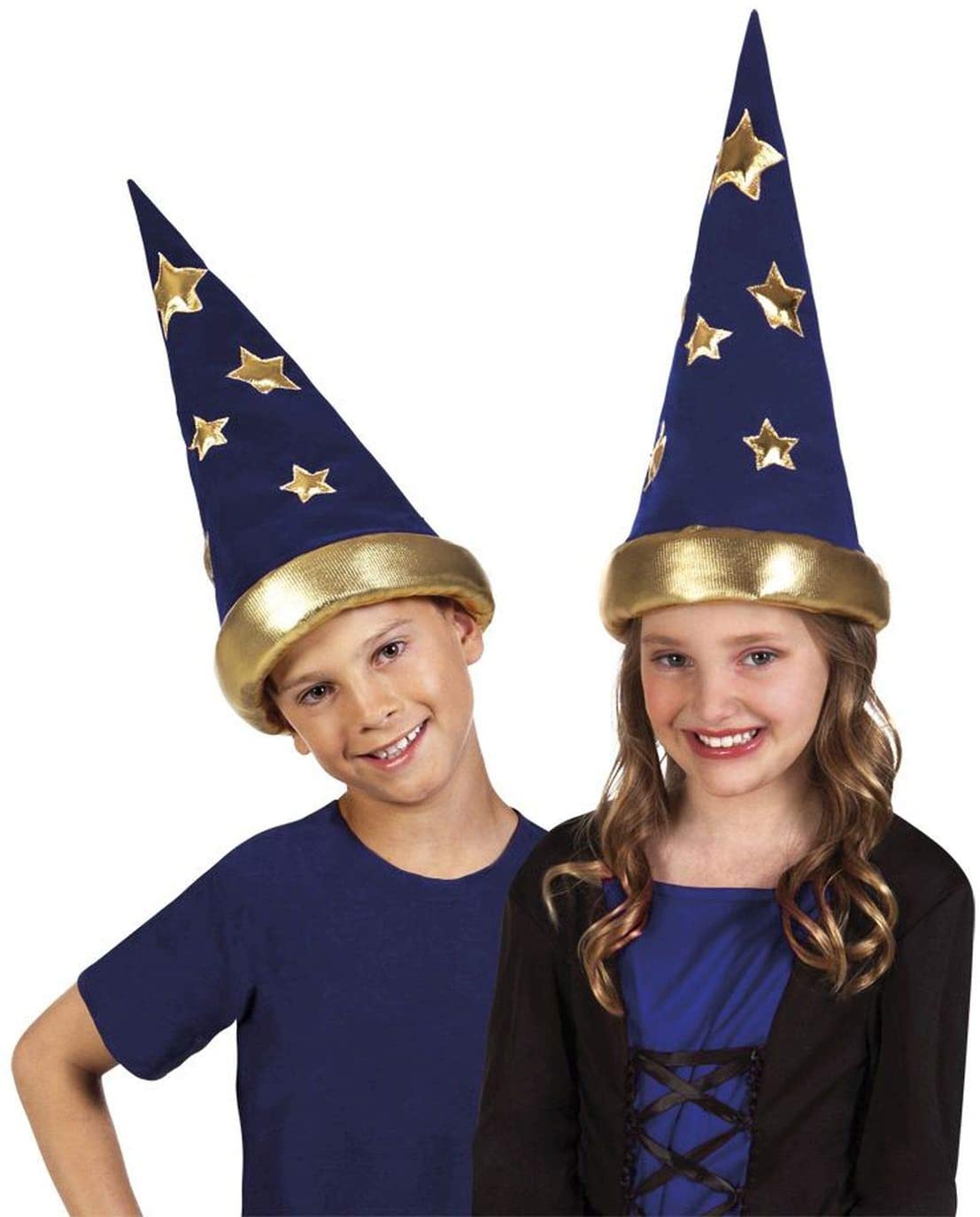 Boland 10130552 Pointed Hat Wizard, Blue/Gold, One Size – TopToy