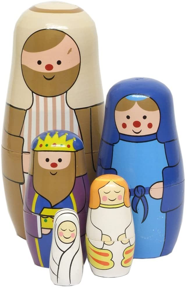 Wooden Nativity Russian Dolls Set (15cm) – TopToy
