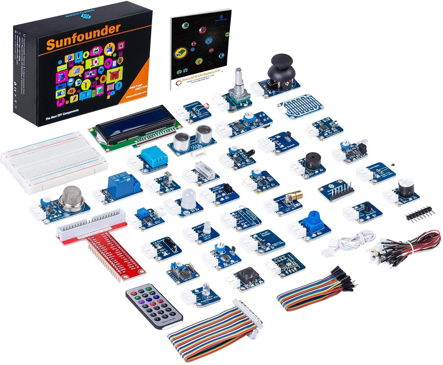 Sunfounder 37 Modules Sensor Kit V2 0 For Raspberry Pi 4b 3 2 And Rpi