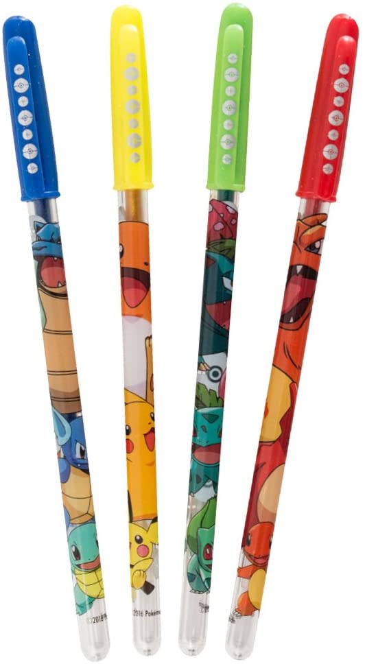 Pokemon POK1-630 Pikachu/Charmander/Squirtle and Bulbasaur Gel Pens ...