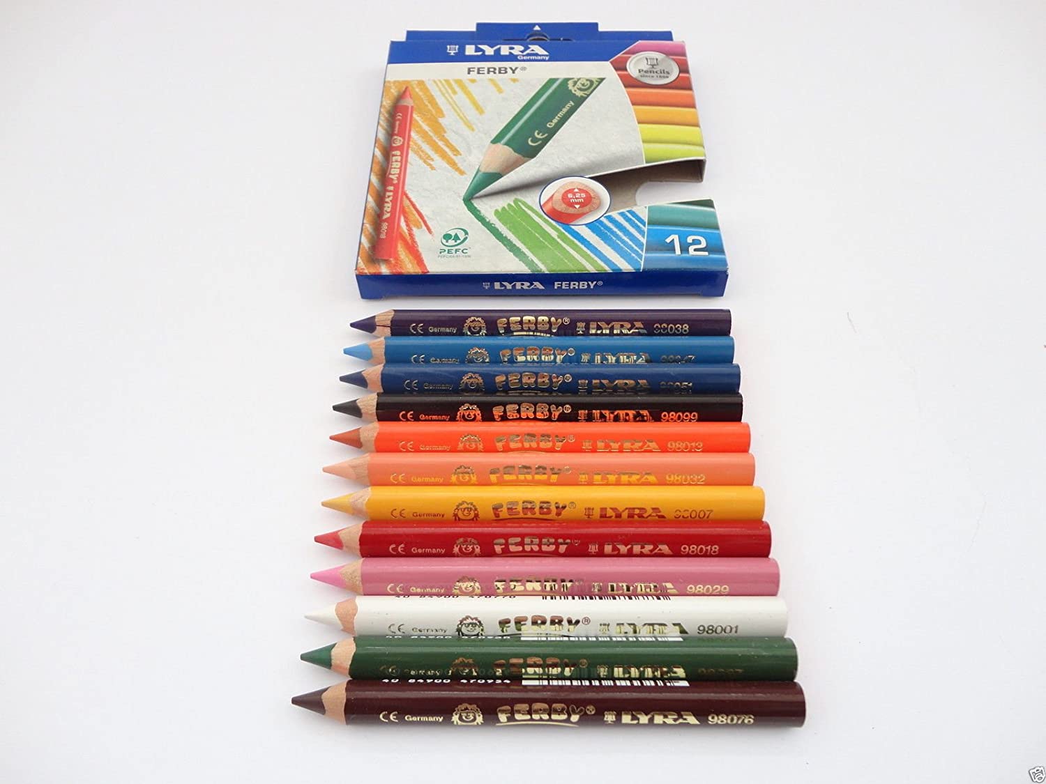 a2bsales 12 Lyra Ferby – Chunky Coloured Pencils – Triangular 12cm ...