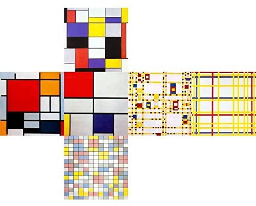 V-Cube VCB-3-MONDRIAN 3 x 3 x 3 Mondrian Themed Rotational Speed Cube ...