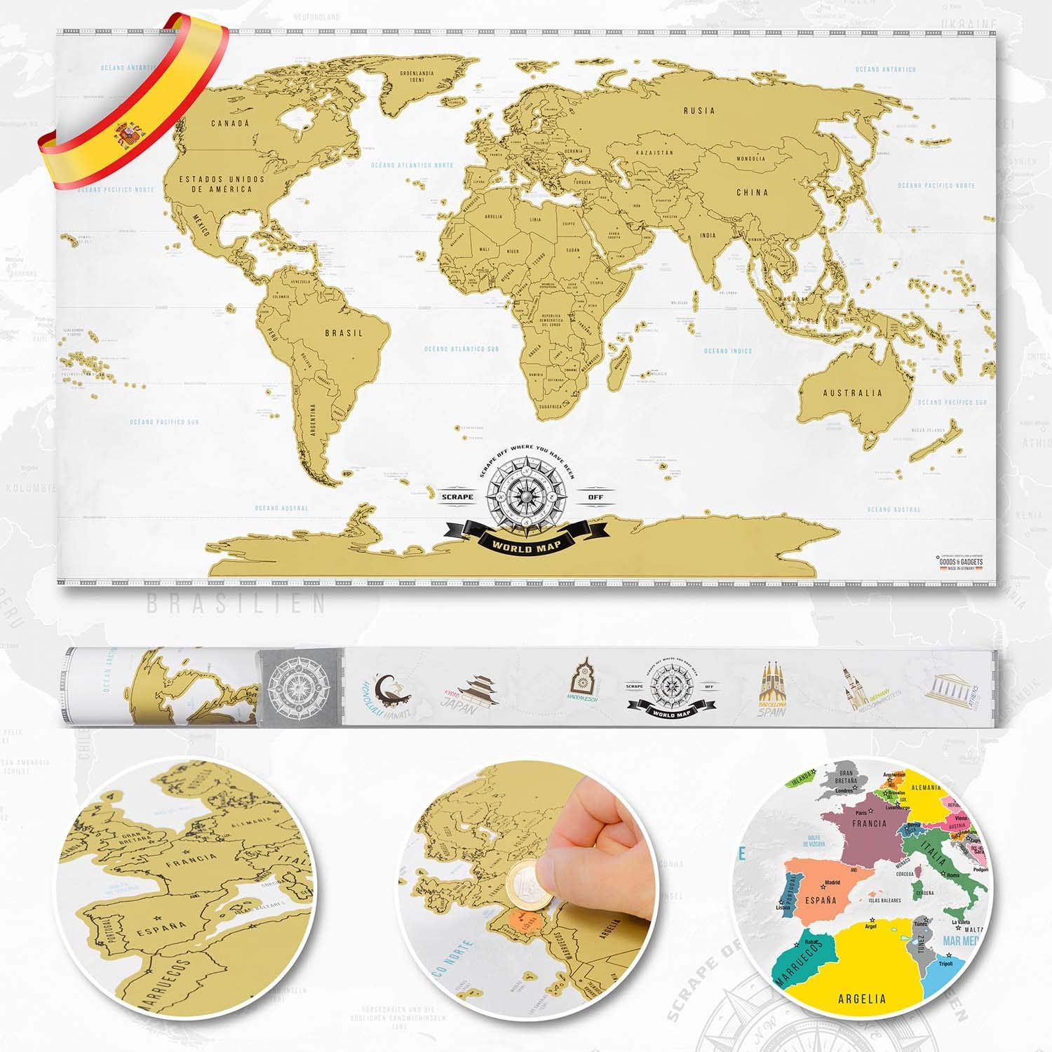 Scrape Off World Scratch Map World Map – Spanish Version – TopToy