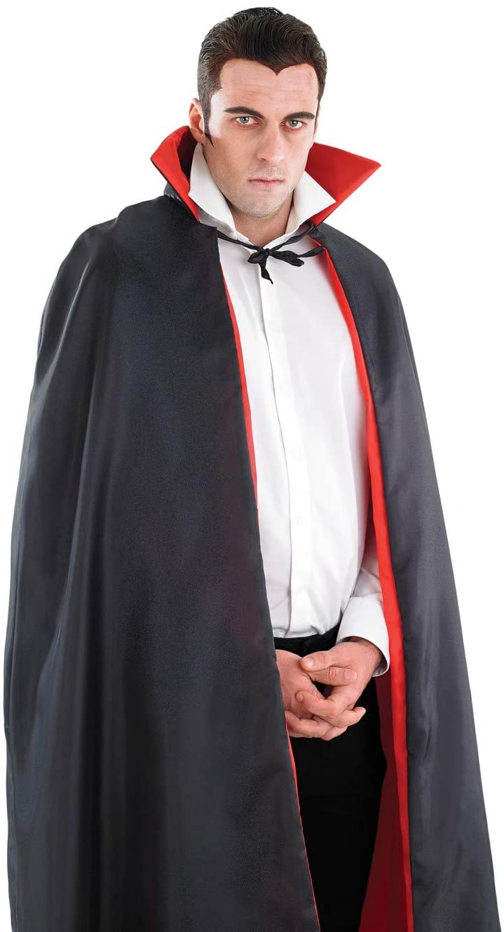 Fun Shack Adults Vampire Cape Unisex Red & Black Halloween Dracula ...