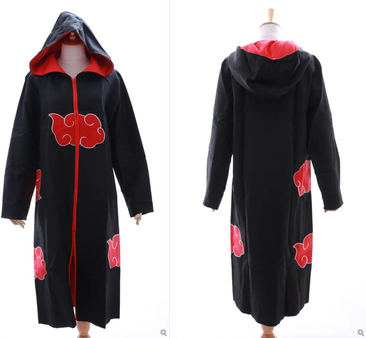 N-02 Akatsuki Naruto Sasuke Team Taka Cloak Cape Hooded Coat Cosplay ...