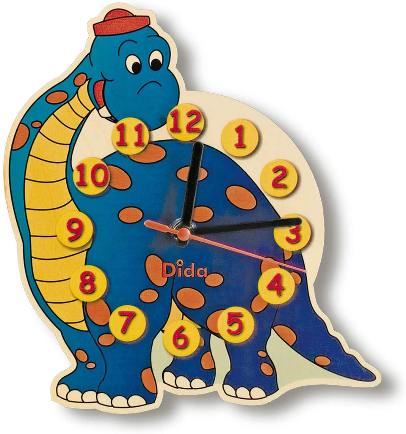 Dida – Clock dinosaur. Wall Clock in wood to furnish the room of ...