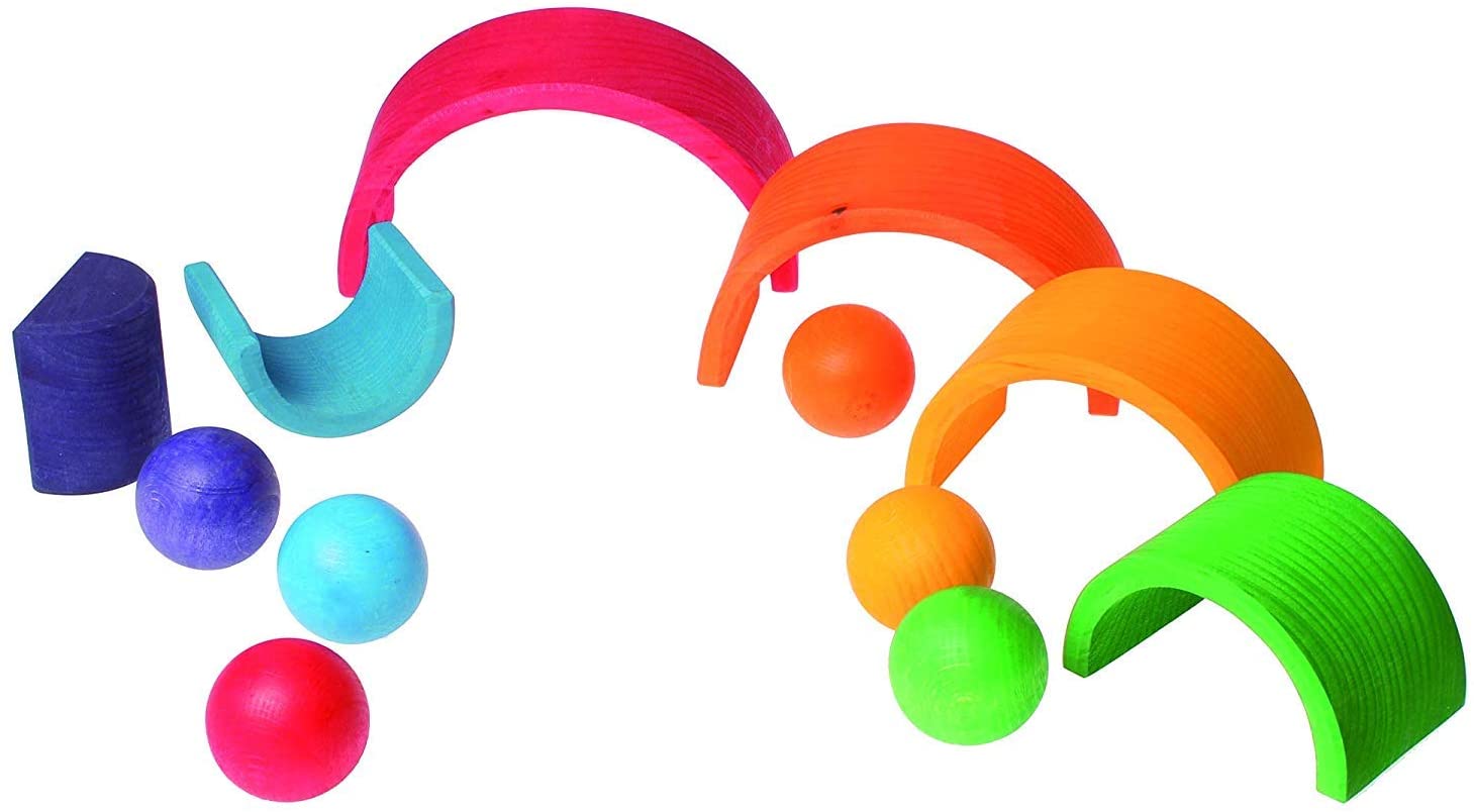 Grimm’s Giant Marbles – Set of Wooden Balls in a Rainbow of Colors – TopToy