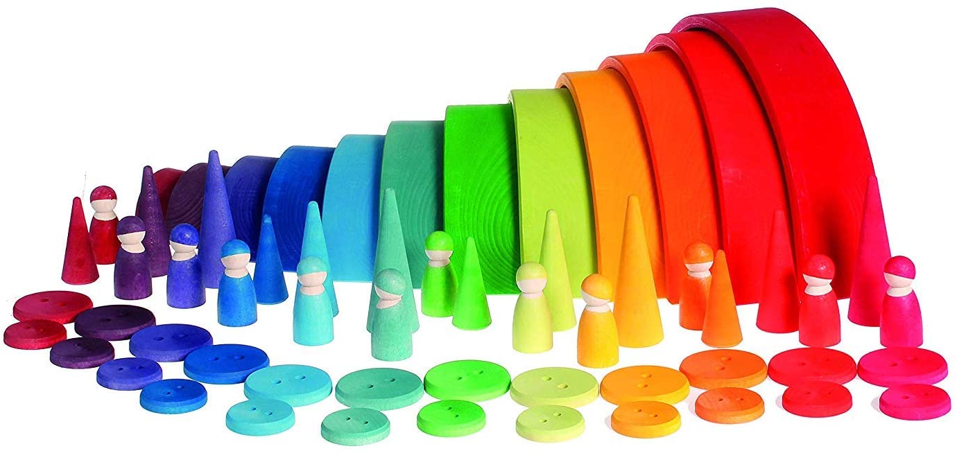 Grimm’s Giant Marbles – Set of Wooden Balls in a Rainbow of Colors – TopToy