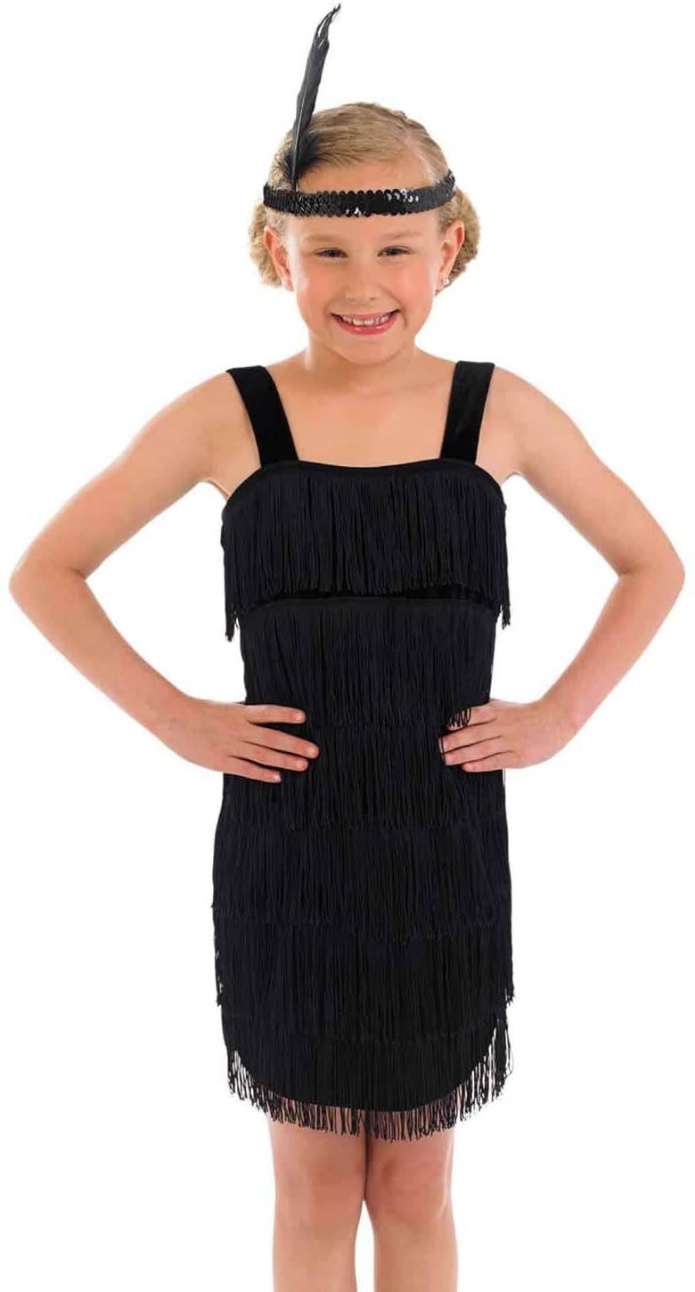 Kids 20s Flapper Girl Costume Childrens World Book Day Decades Fringed ...
