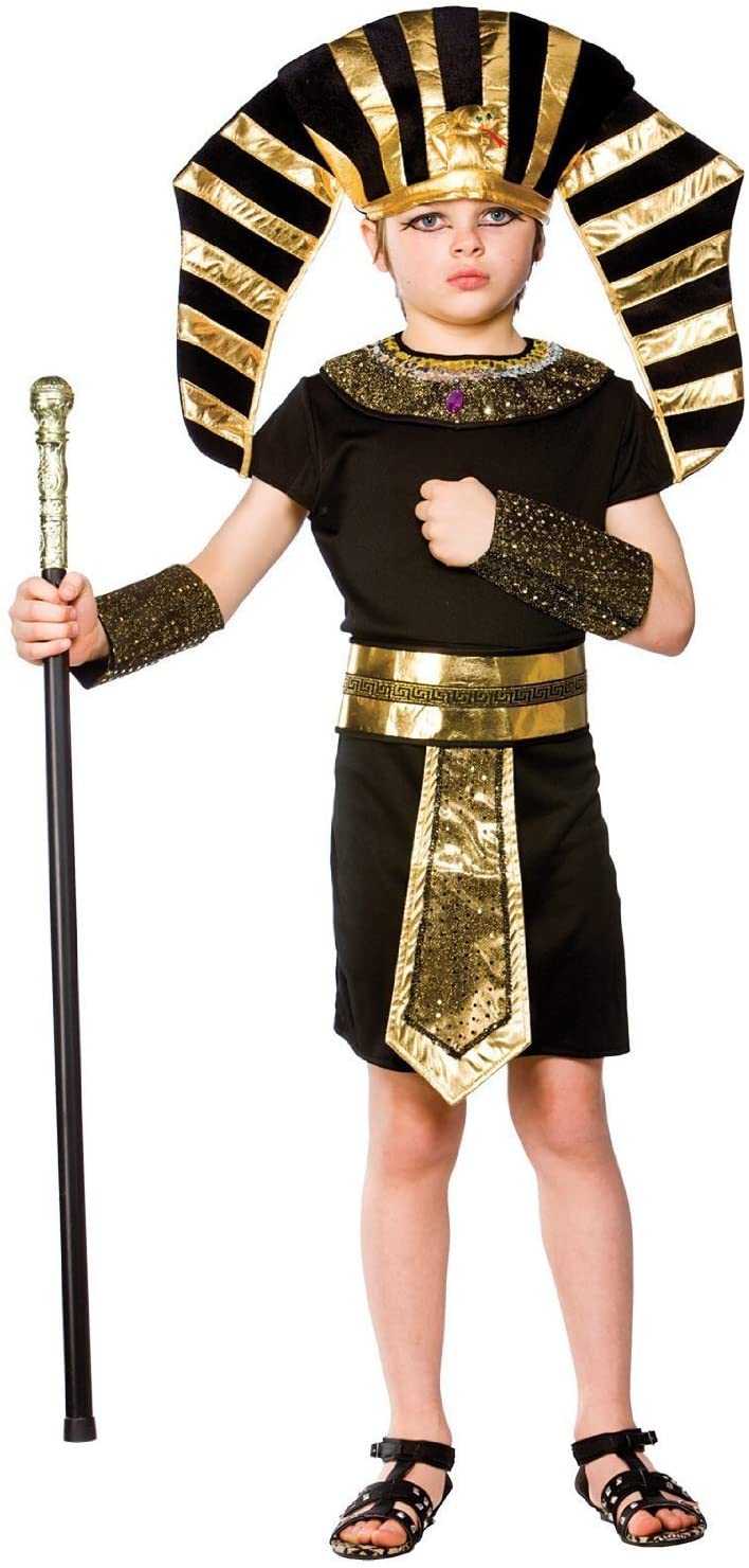  L Boys Egyptian Pharaoh Costume For Ancient Historic Fancy Dress Kids 