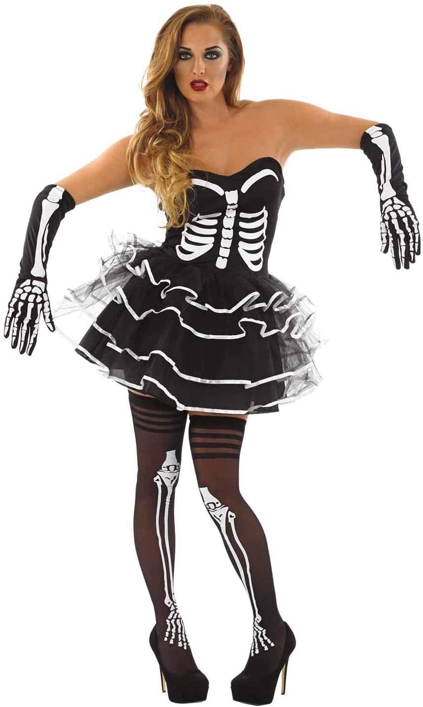 Skeleton Tutu Dress – Adult Halloween Fancy Dress Costume – L – TopToy
