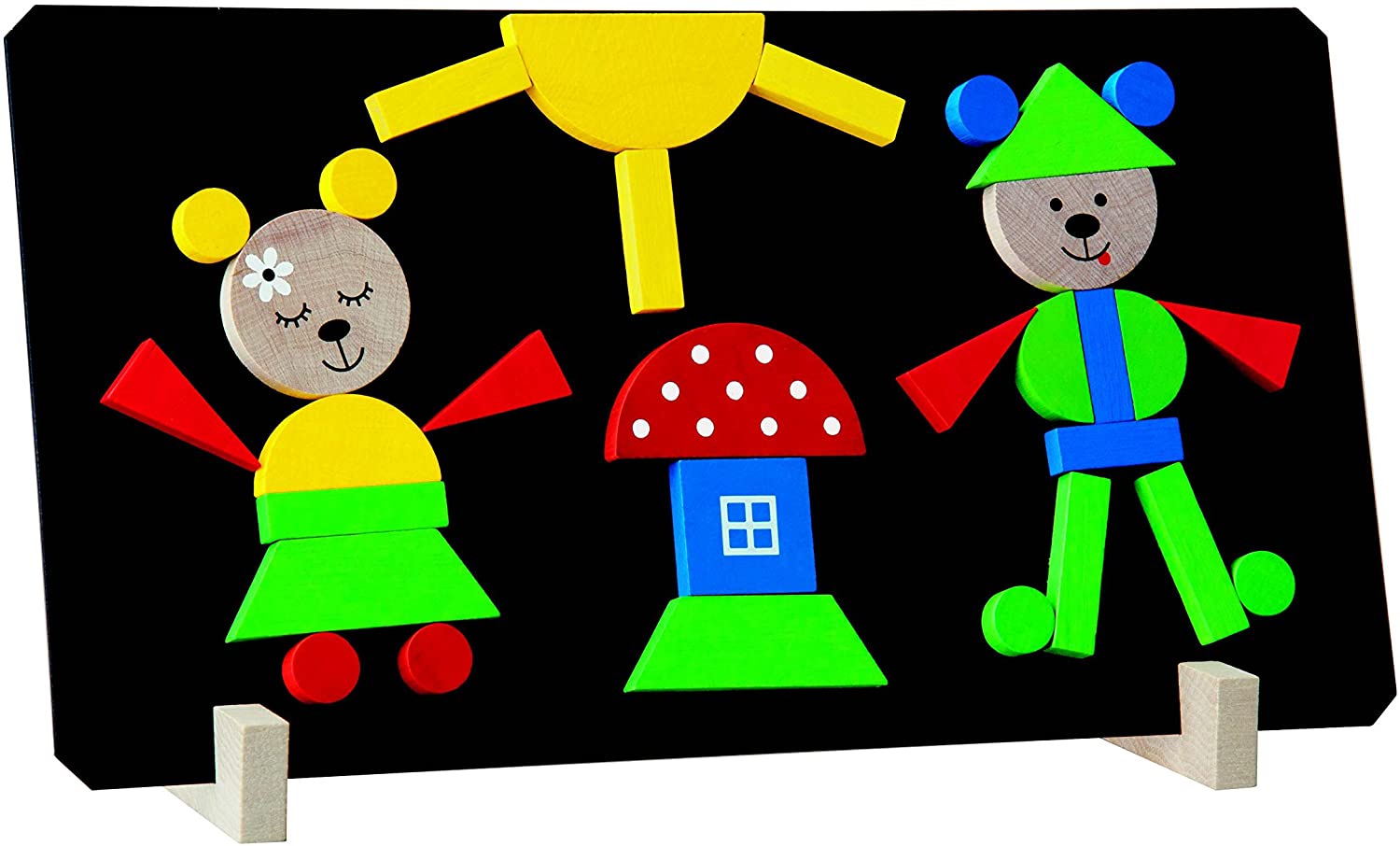 Magnetic Teddy Bears Puzzle Activity Play Board Wooden Magnet Shapes ...