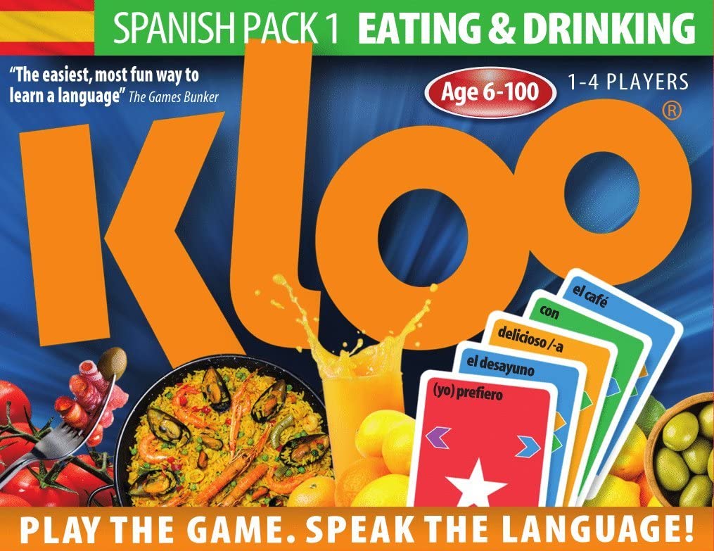 KLOO Learn Spanish Card Games Pack 1 (Decks 1 & 2) Themes “Eating ...