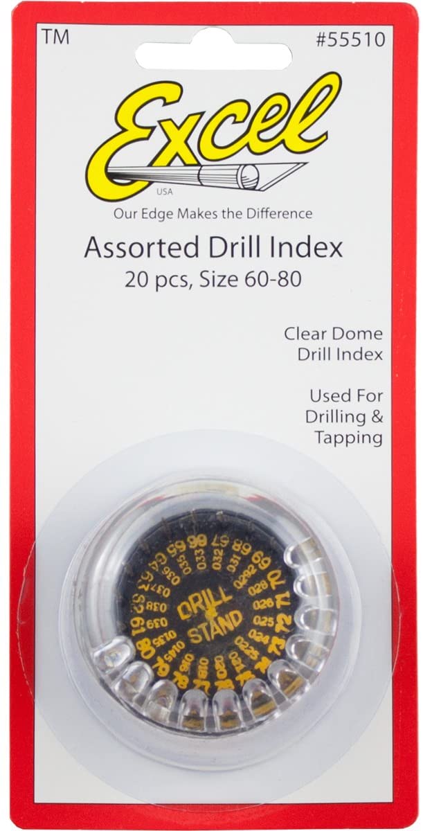 Microsoft Excel Blades Excel 55510 20 Piece Drill with Dome Stand 61-80 ...