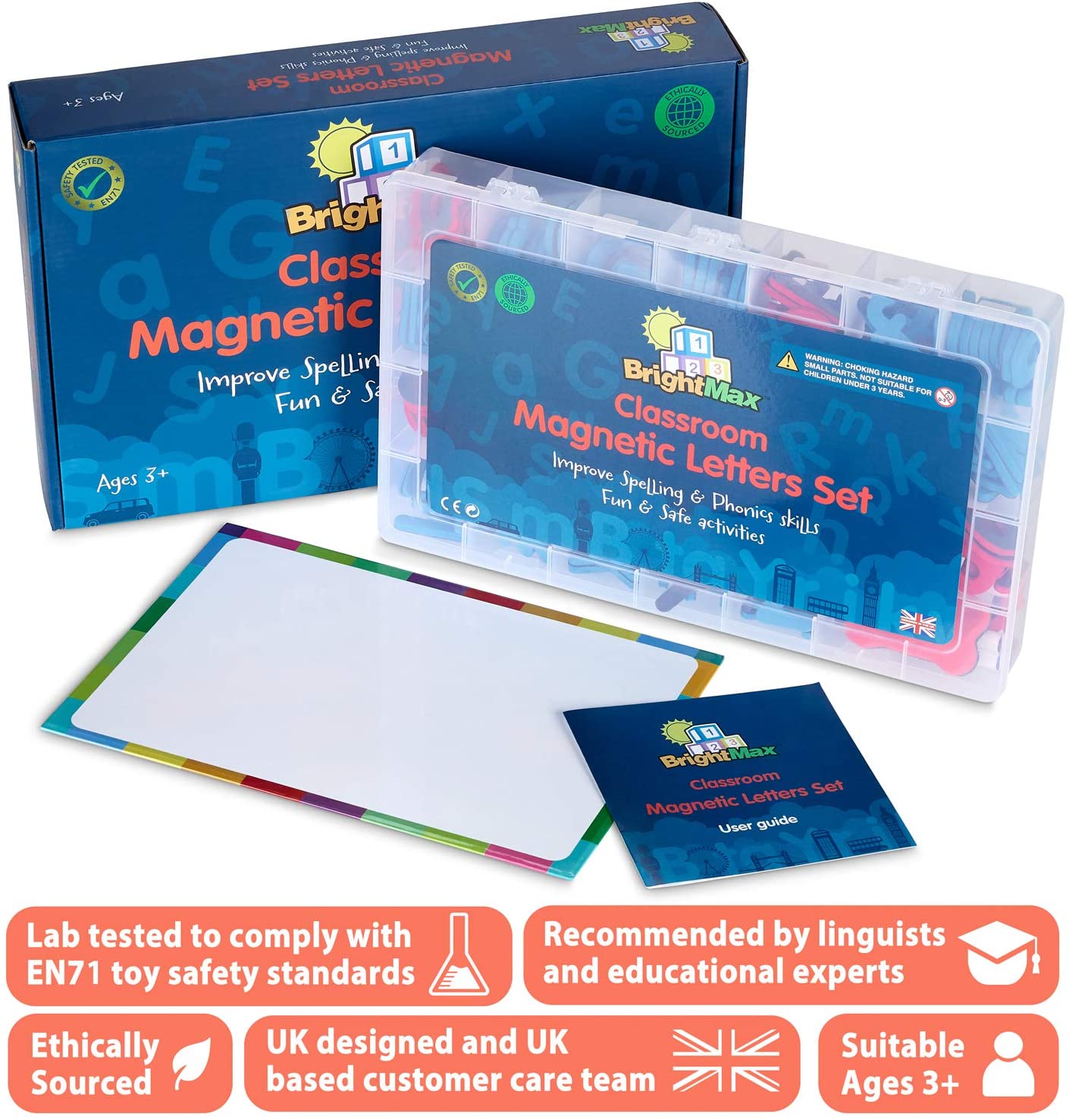 BrightMax UK DESIGNED Magnetic Letters for CHILDREN, Phonics Games and ...